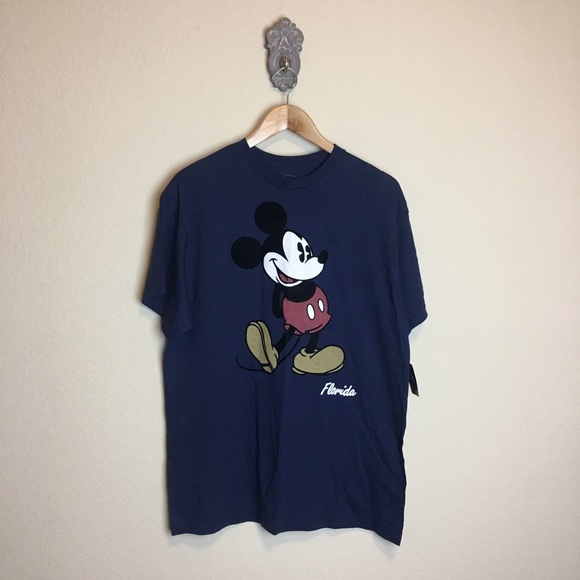Disney | Shirts | Disney Mickey Mouse Flocked Tshirt Nwt | Poshmark